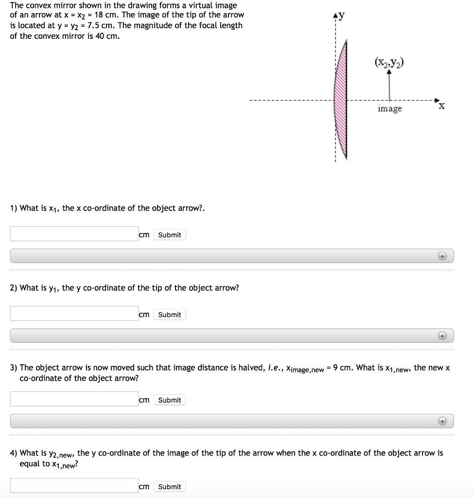 Solved The convex mirror shown in the drawing forms a | Chegg.com