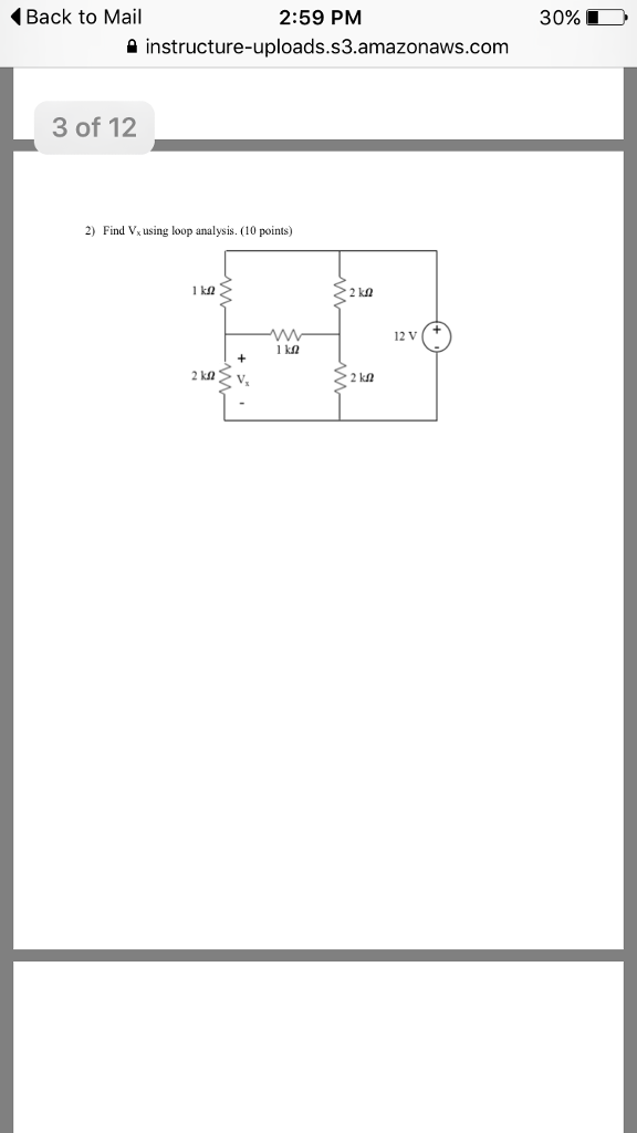 Solved Find V_x using loop analysis. | Chegg.com Solved Find V_x using loop analysis. | Chegg.com
