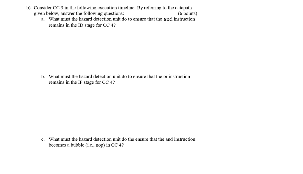 Solved a) Consider the forwarding shown in the execution | Chegg.com