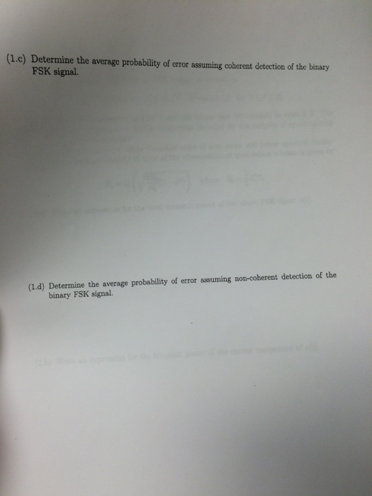 Solved Question 01 A Binary Fsk System Transmits Data At 5617