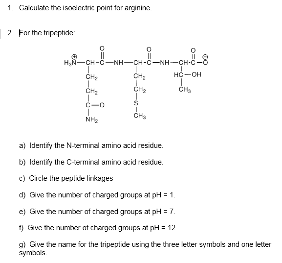 Solved Calculate the isoelectric point for arginine. For the | Chegg.com