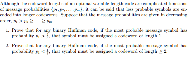 Although the codeword lengths of an optimal | Chegg.com