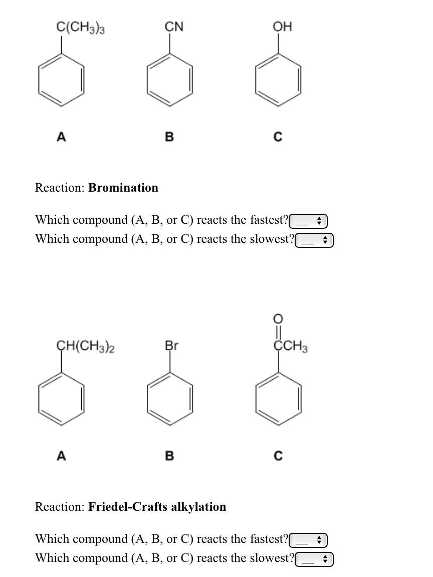 Solved In both series below the three aromatic compounds | Chegg.com