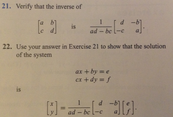 Solved Verify that the inverse of Use your answer in | Chegg.com