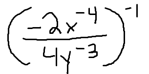 Solved Simplify (no negative exponents) (-2x^-4/4y^-3)^-1 | Chegg.com