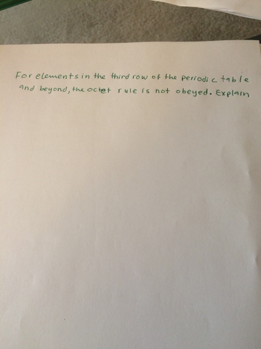 Solved For elements in the third row of the periodic table | Chegg.com