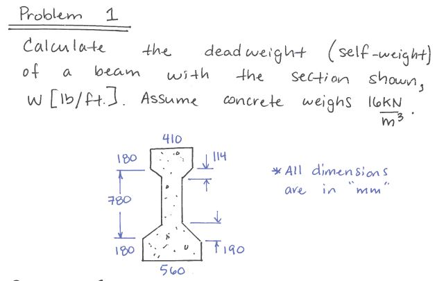 Solved Calculate the dead weight (self - weight) of a beam | Chegg.com