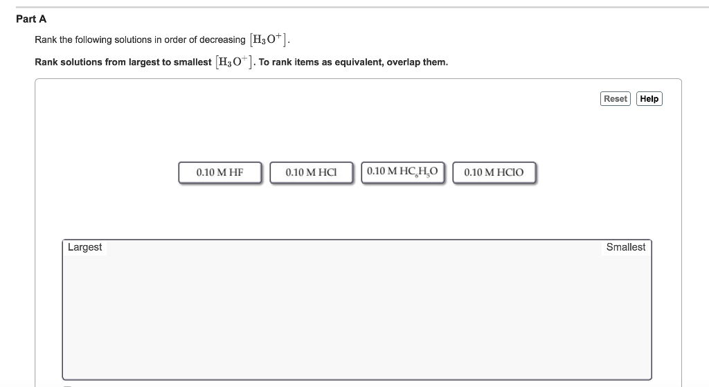 Solved Rank the following solutions in order of decreasing | Chegg.com