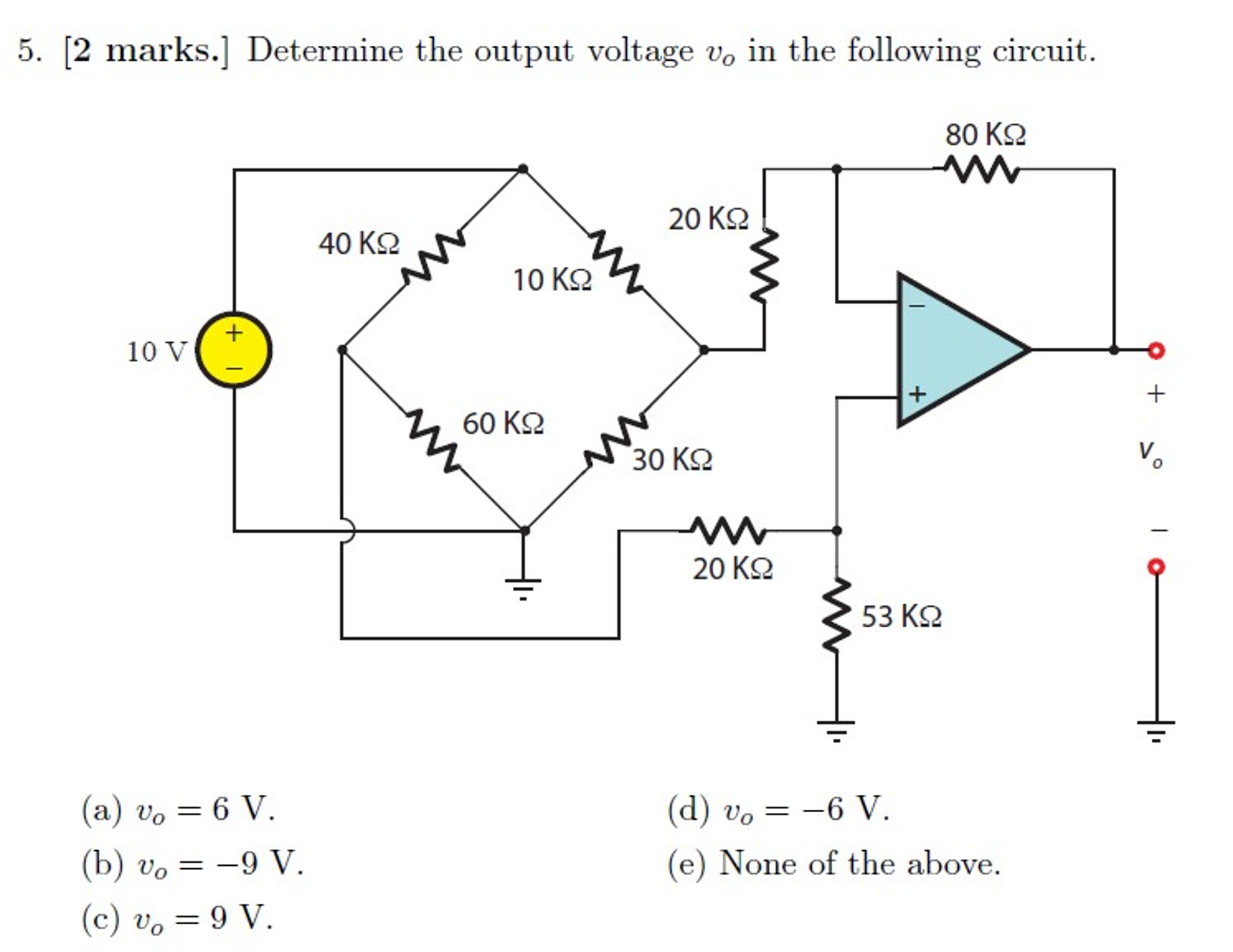 Solved Determine the output voltage v_0 in the following | Chegg.com