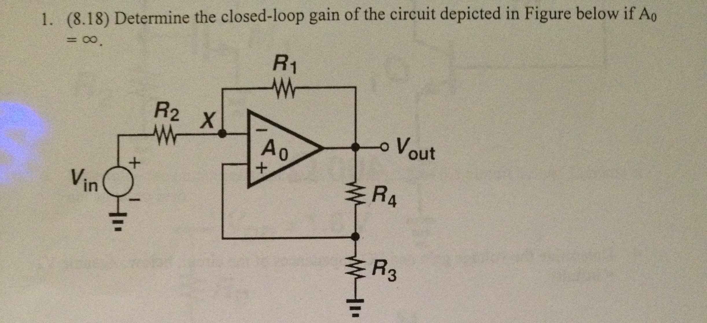 Solved Determine the closed-loop gain of the circuit | Chegg.com
