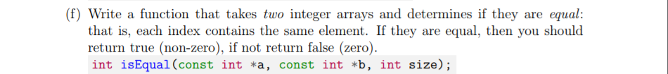 Solved F Write A Function That Takes Two Integer Arrays 7249