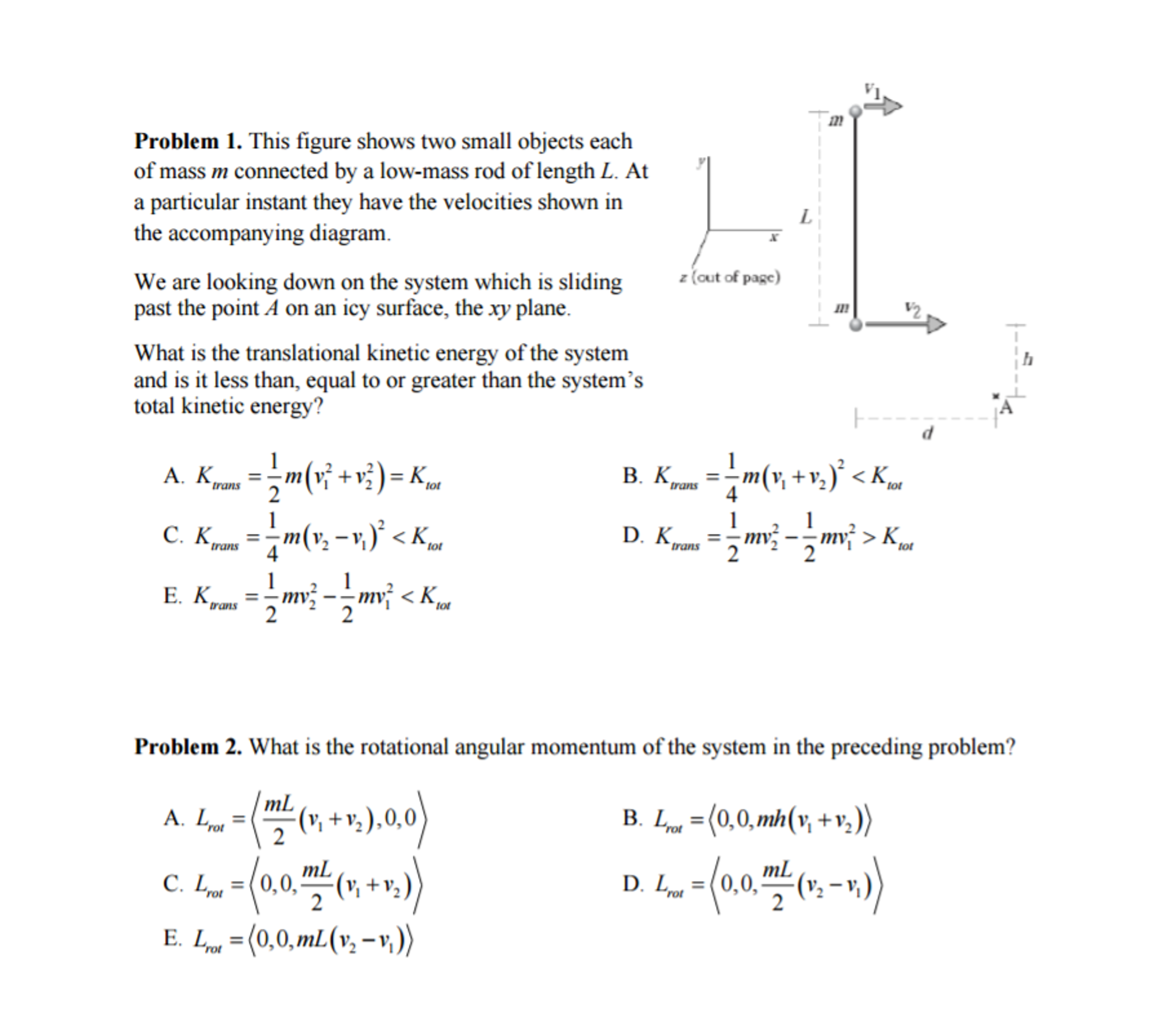 Solved This figure shows two small objects each of mass m | Chegg.com