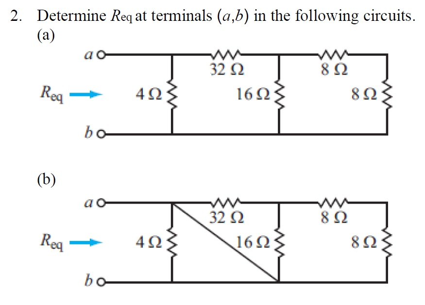 Solved Determine Req at terminals (a,b) in the following | Chegg.com