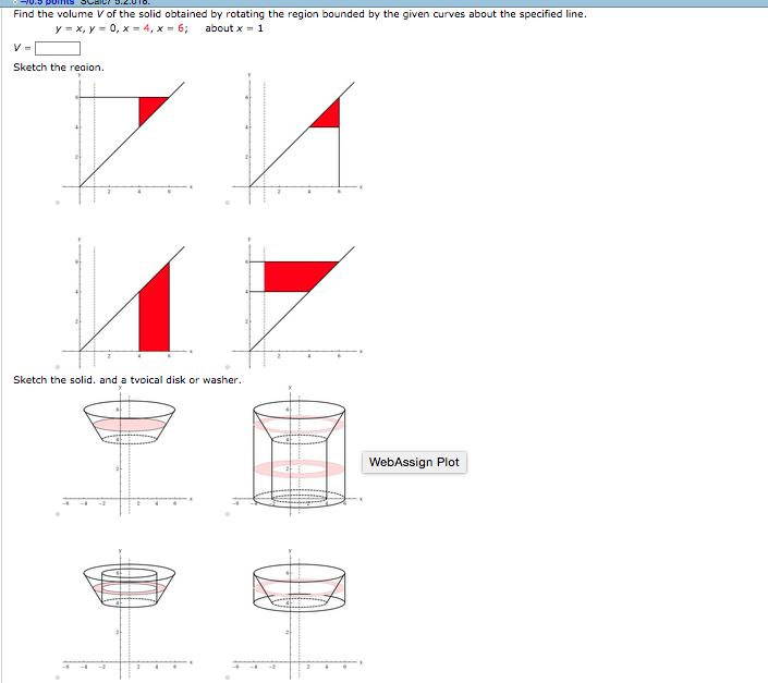 Solved Find the volume V of the solid obtained by rotating | Chegg.com