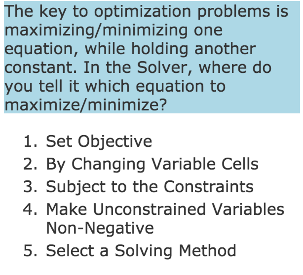 Solved The key to optimization problems is | Chegg.com