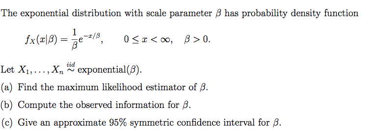 Solved The Exponential Distribution With Scale Parameter