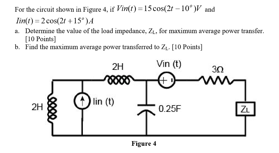 Solved For the circuit shown in Figure 4, if Vin(t) | Chegg.com