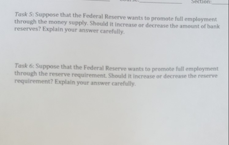 Solved MONETARY POLICY IN-CLASS WORKSHEET 1 This question | Chegg.com