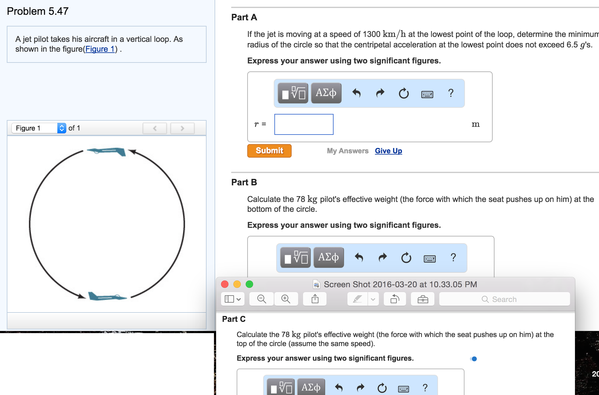 Solved A jet pilot takes his aircraft in a vertical loop. As | Chegg.com