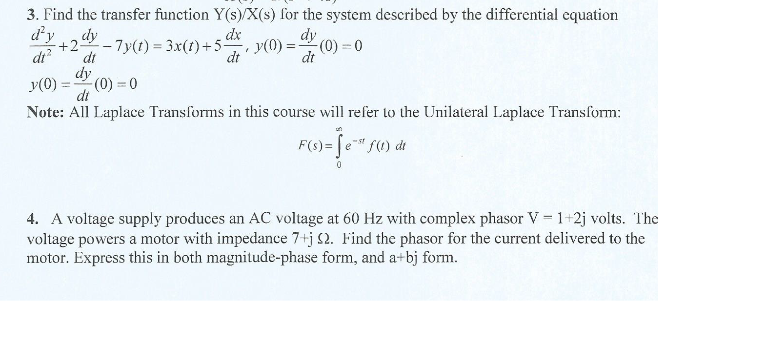 Solved Find The Transfer Function Y s X s For The System Chegg