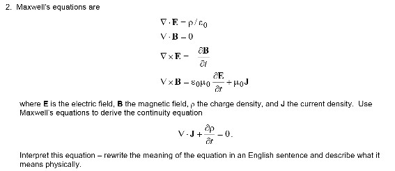 Solved 2. Maxwell's equations are ar where E is the electric | Chegg.com