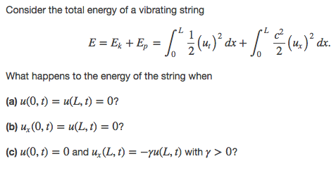 Solved Consider the total energy of a vibrating string What | Chegg.com