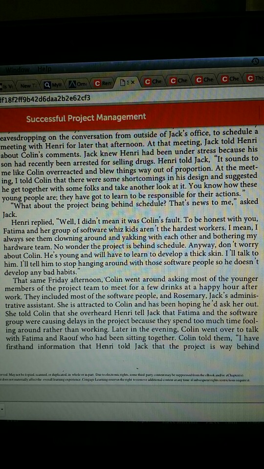 Solved Successful Project Management Team Effectiveness? | Chegg.com