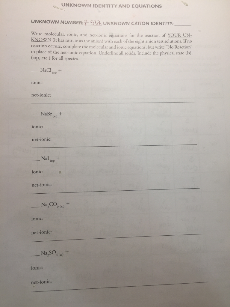 Solved UNKNOWN IDENTITY AND EQUATIONS UNKNOWN | Chegg.com