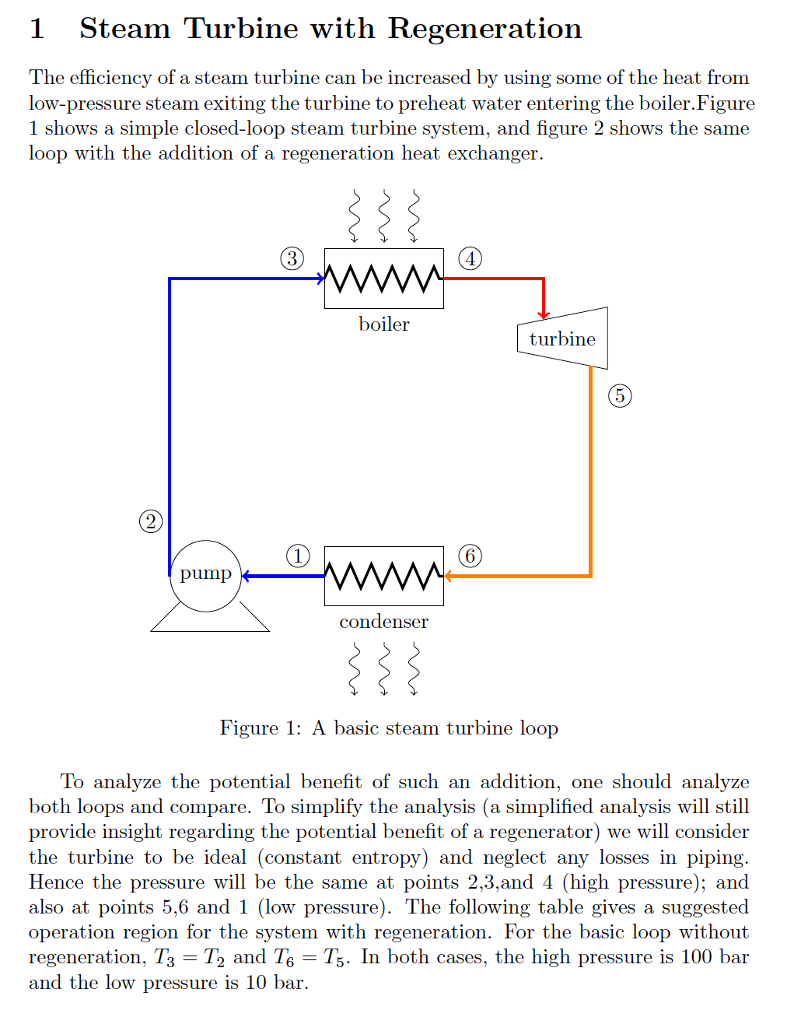Solved 1 Steam Turbine with Regeneration The efficiency of a | Chegg.com