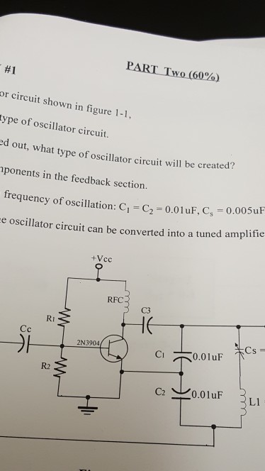 Solved PART Two (60%) #1 or circuit shown in figure 1-1 type | Chegg.com