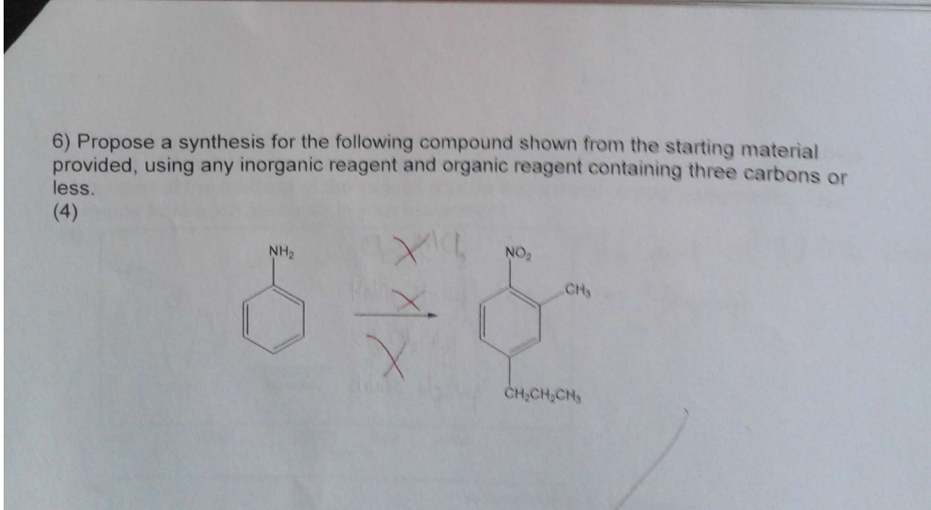 Solved 6) Propose a synthesis for the following compound | Chegg.com