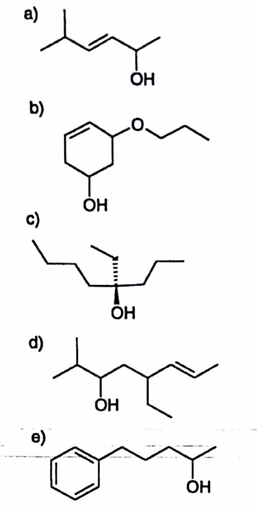 Solved Name the structures of these Alcohols | Chegg.com