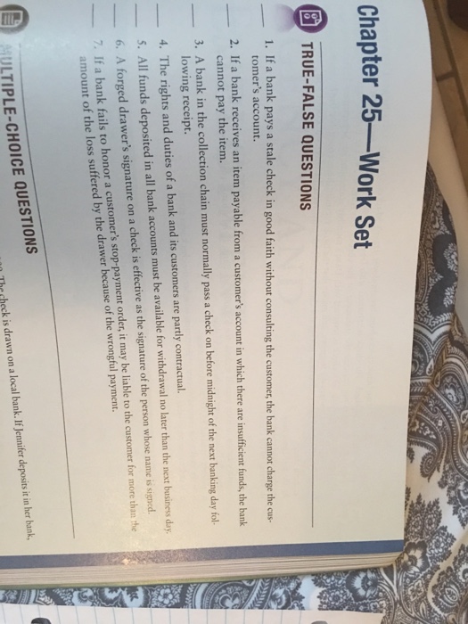 Solved If a bank pays a stale check in good faith without | Chegg.com