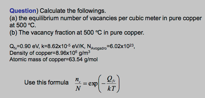 Solved Calculate the followings. (a) the equilibrium number | Chegg.com