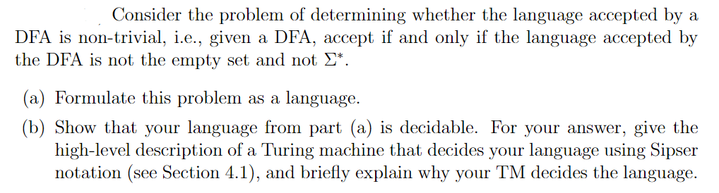 Solved Consider the problem of determining whether the | Chegg.com