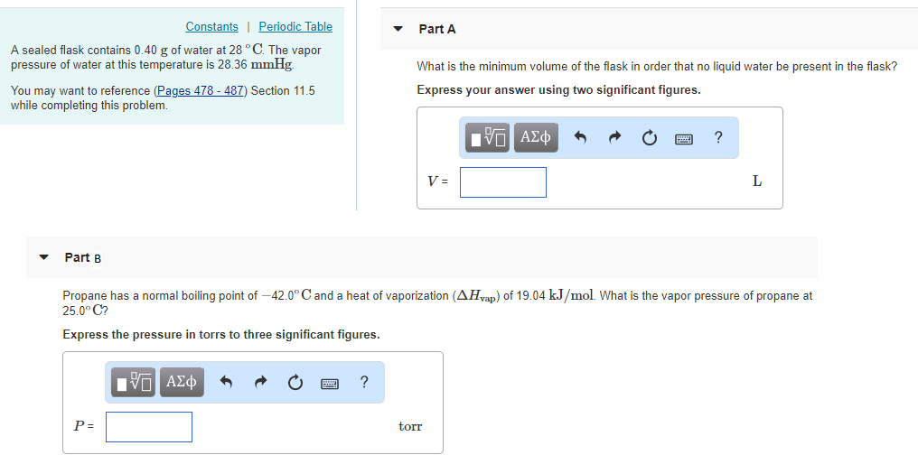 Solved Constants Periodic Table Part A A sealed flask | Chegg.com