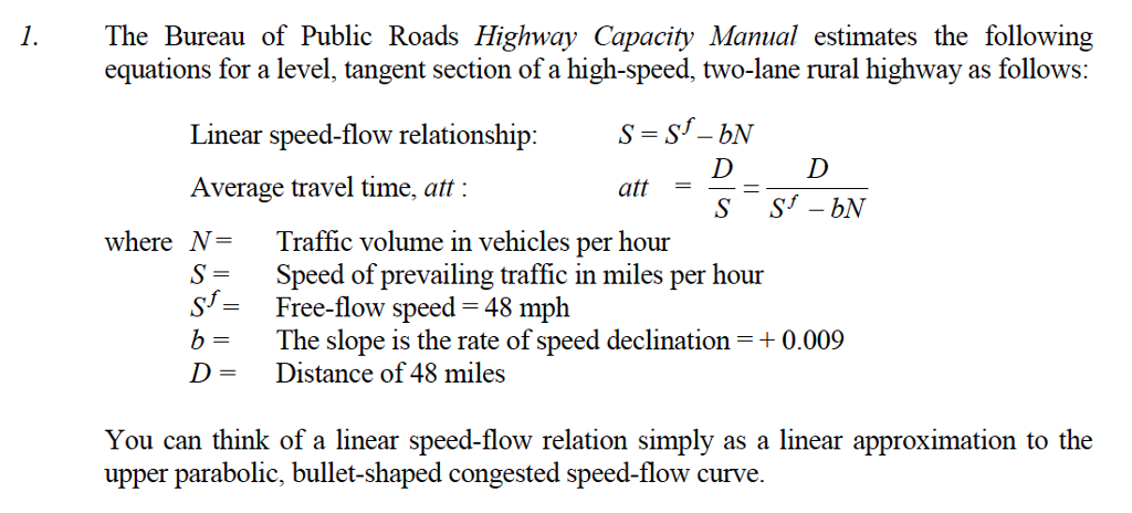 The Bureau of Public Roads Highway Capacity Manual | Chegg.com