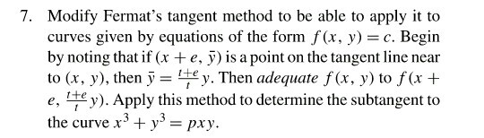 7. Modify Fermat's tangent method to be able to apply | Chegg.com