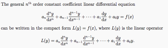 Solved The general nth order constant coefficient linear | Chegg.com