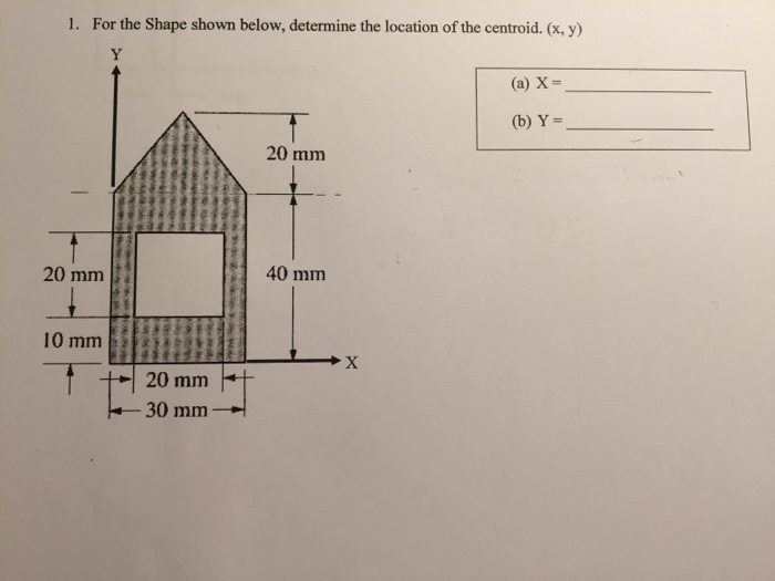 Solved For the Shape shown below, determine the location of | Chegg.com