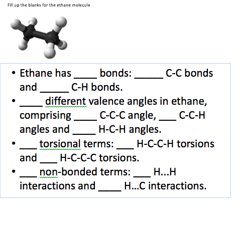 Solved Fill up the blanks for the ethane molecule | Chegg.com