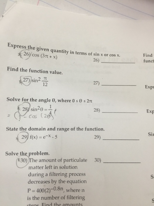 Solved Express the given quantity in terms of sin x or cos | Chegg.com