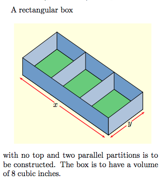 Solved A rectangular box with no top and two parallel | Chegg.com