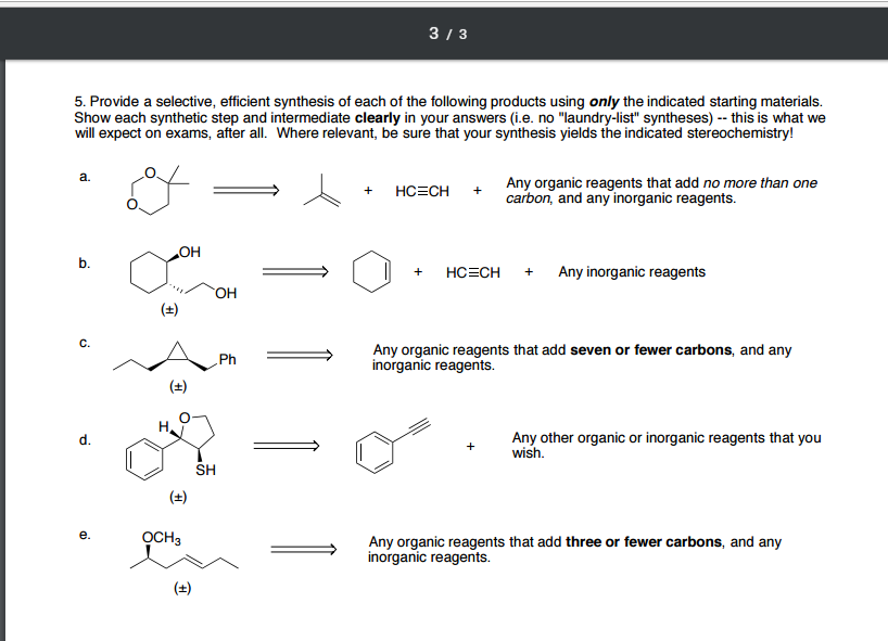 Solved Provide a selective, efficient synthesis of each of | Chegg.com