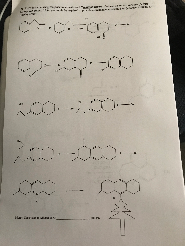 Solved Provide the missing reagents underneath each | Chegg.com