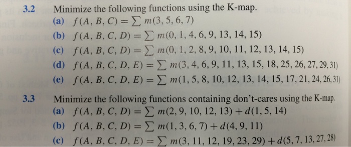 Solved Minimize the following functions using the K-map. (a) | Chegg.com