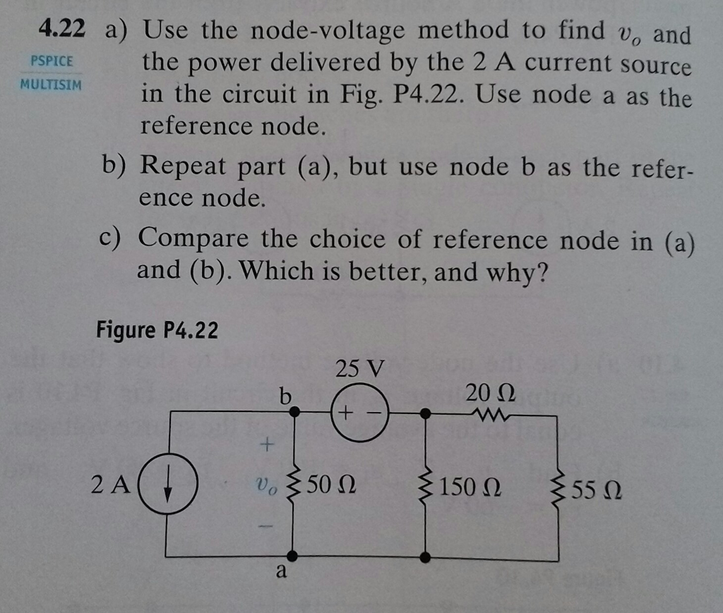 Solved A) Use the node voltage method to find V0 and the | Chegg.com Solved A) Use the node voltage method to find V0 and the | Chegg.com