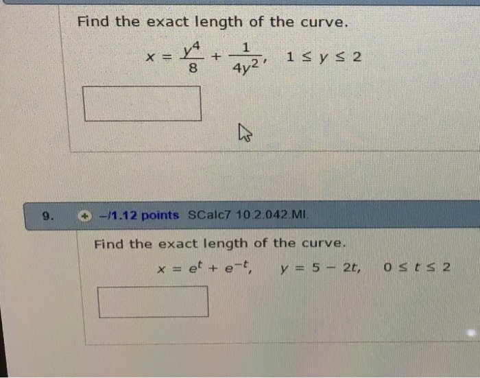 Solved Find the exact length of the curve. X = y^4/8 + | Chegg.com