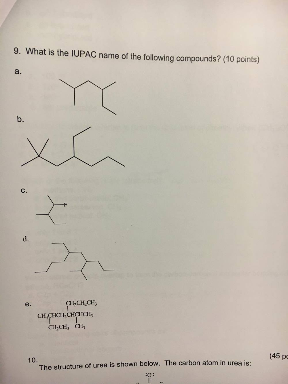 Solved 9. What is the lUPAC name of the following compounds? | Chegg.com