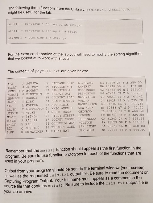 Solved lab will focus on the use and manipulation of | Chegg.com